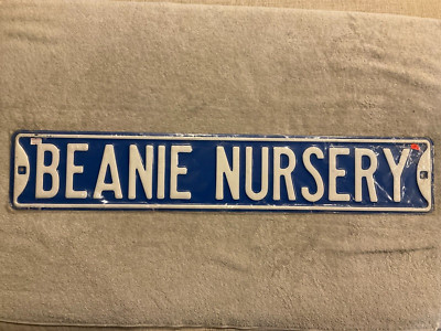 Rare Vintage TY BEANIE BABIES METAL SIGN Blue White BEANIE NURSERY. 6 ...