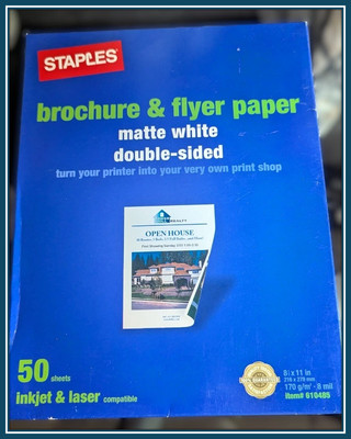 📄 “Prints Charming!” Staples Brochure & Flyer Paper – Matte, Inkjet ...