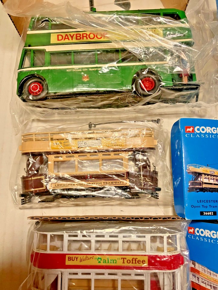 LOT of (3) CORGI ENGLAND TROLLEYS AND BUS | eBay
