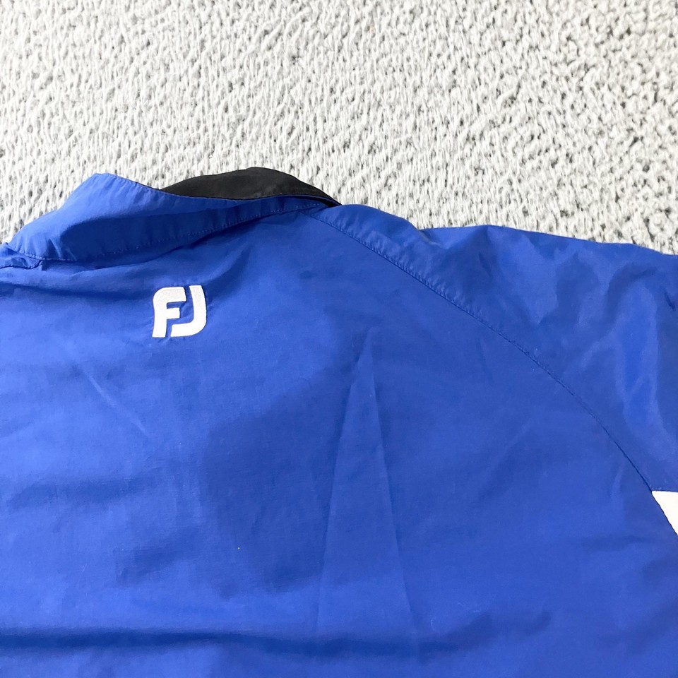 FootJoy Golf Pullover Jacket Mens Large White Blue Black Half Zip ...