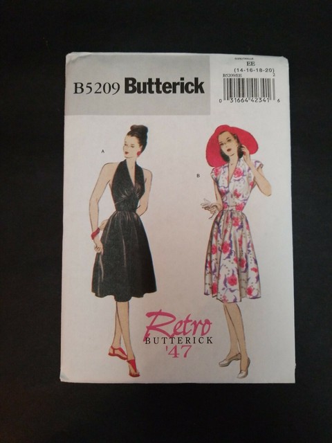 Butterick Sewing Pattern B5209 Misses' Retro Dress in 2 Styles Uncut ...