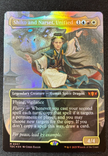 MTG 1x Shiko and Narset, Unified (Borderless) Foil Commander Tarkir ...