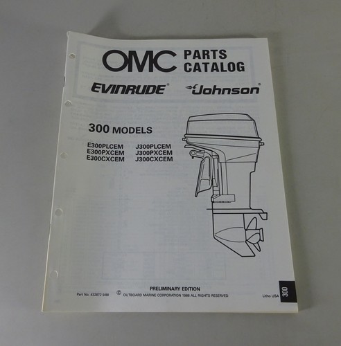 Catálogo de Piezas Omc Evinrude / Johnson Outboards 300 Modelos Stand 9 ...