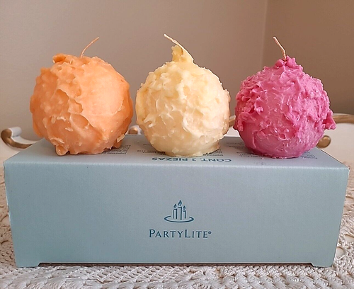NIB PartyLite 3 Sorbet Delight Ball Candles Q21003 Pineapple Mango ...