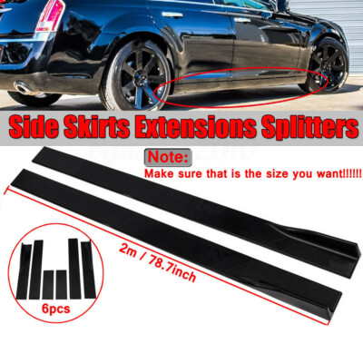 For Chrysler 300 for 300C Side Skirts Rocker Panel Splitter Lip Glossy ...