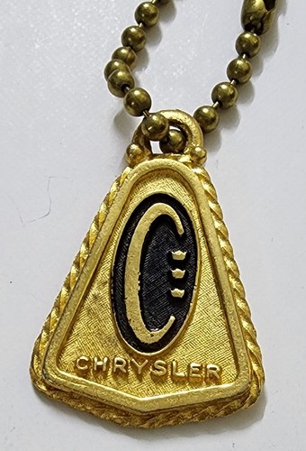 CHRYSLER KEYCHAIN GOLD COLOR METAL AND ENAMEL VINTAGE RARE | eBay