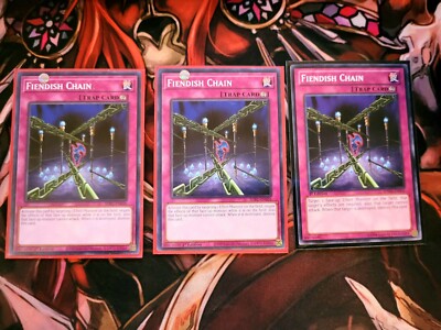 YUGIOH TCG 3X FIENDISH CHAIN SDFC/SDWA COMMON 1ST EDITION | eBay
