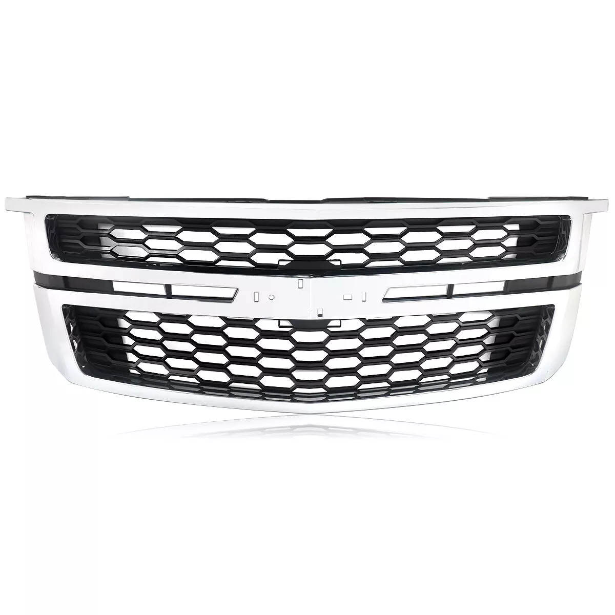 For 2015-2020 Chevrolet Tahoe Suburban Front Upper Grille Chrome&Black ...