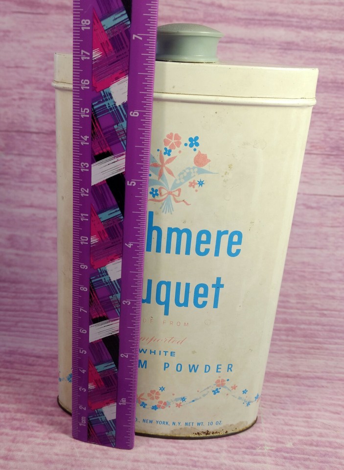Cashmere Bouquet Talcum Powder Vintage Tin Colgate Palmolive White Blue ...