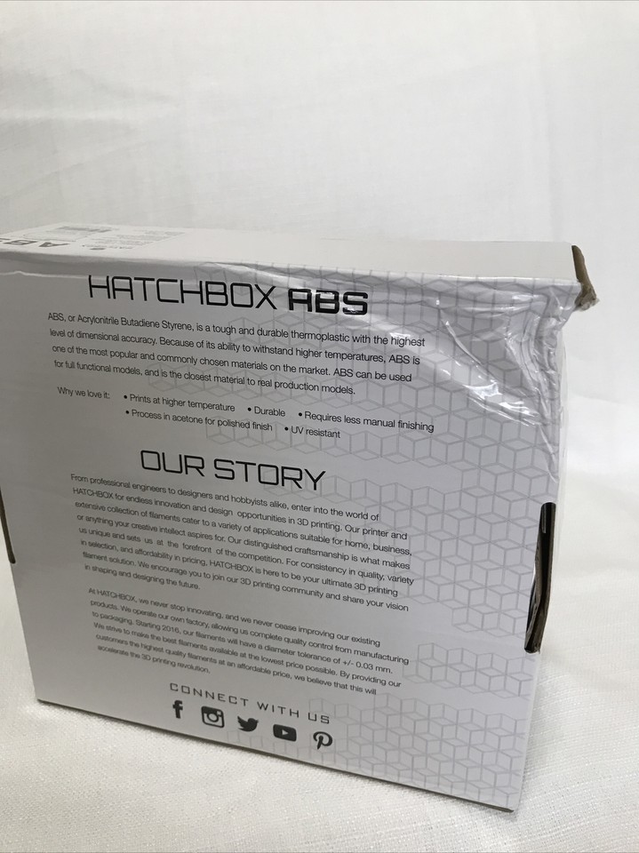 HATCHBOX ABS 3D Printer Filament, Dimensional Accuracy +/- 0.03 mm, 1 ...