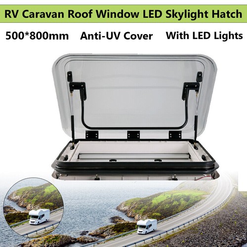 800*500MM RV Caravan Trailer Roof Window Hatch Skylight Vent Mouth w ...