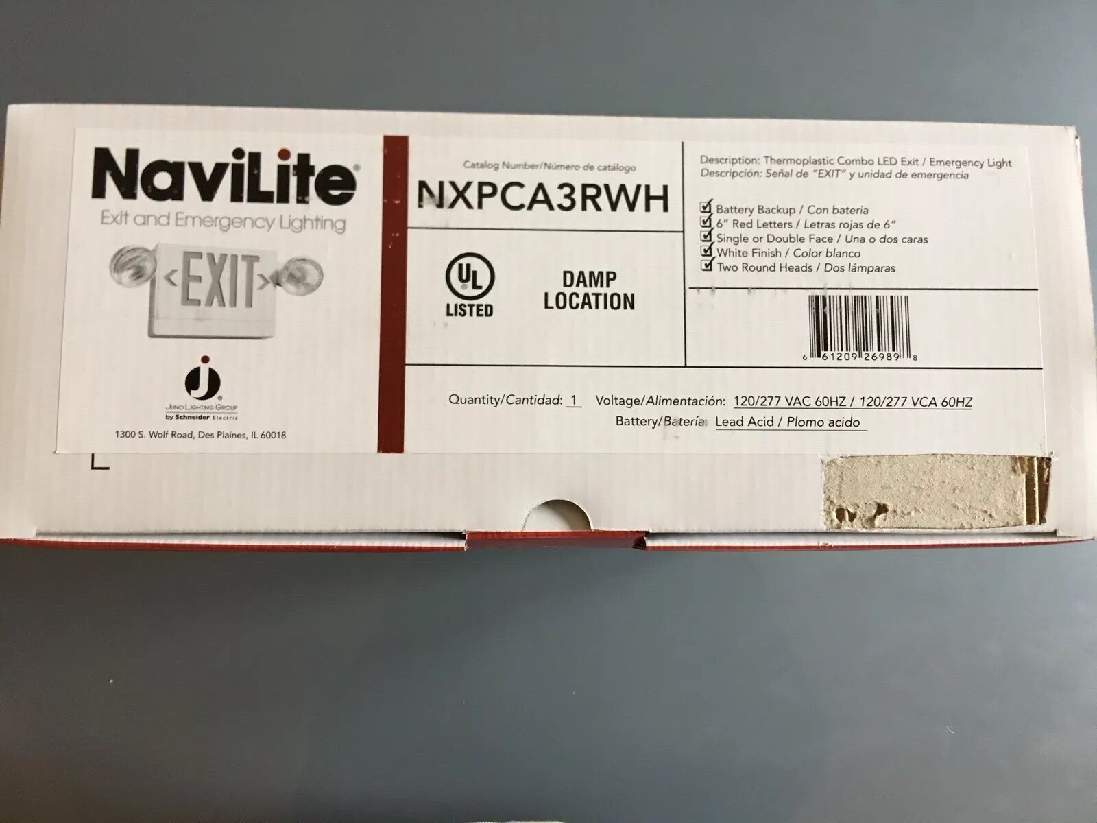 Juno NaviLite Exit And Emergency Lighting LED Combo In White 120/277 ...