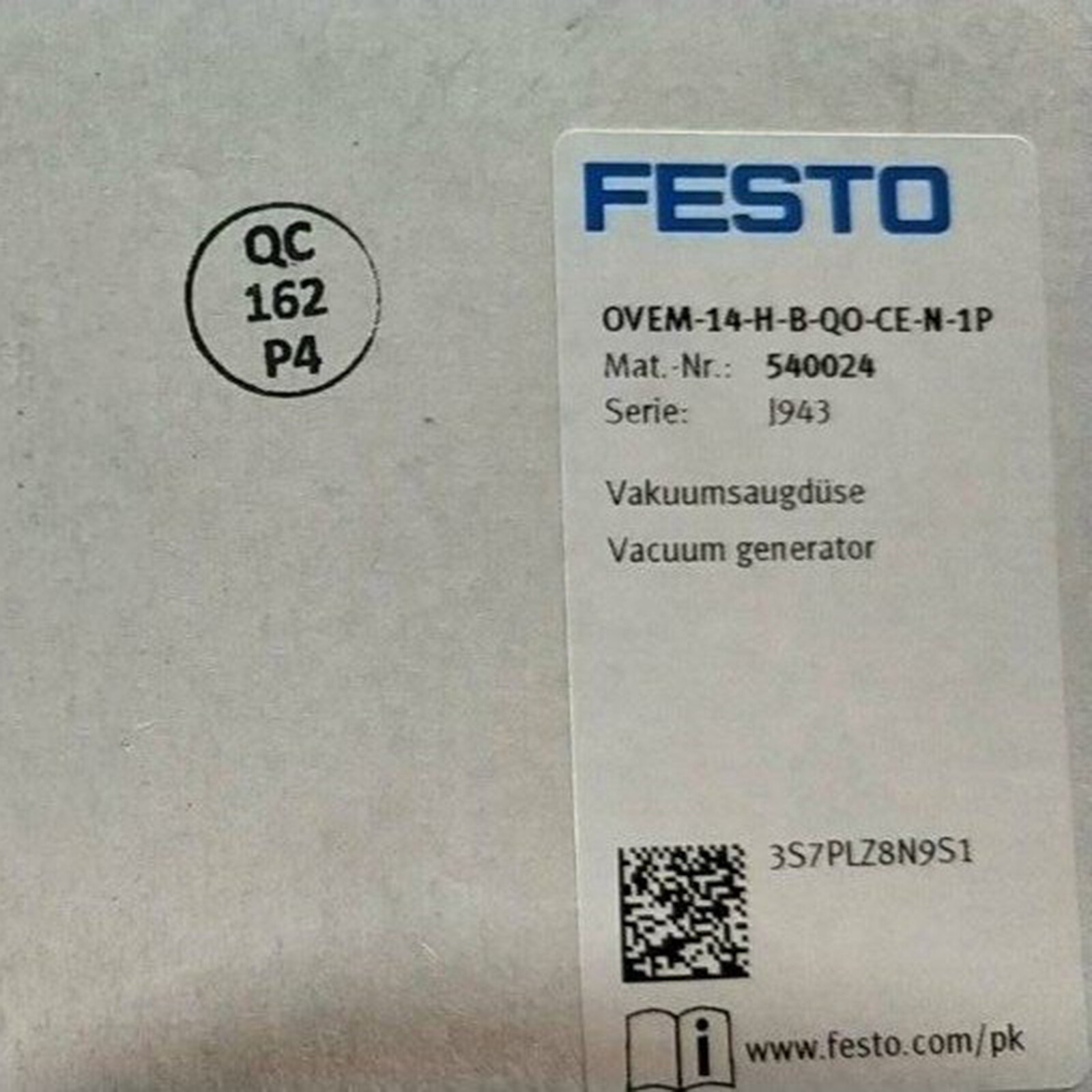 one New festo OVEM-14-H-B-QO-CE-N-1P 540024 Vacuum Generator Fast ...