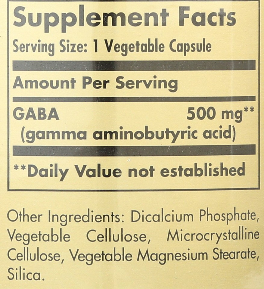 Solgar GABA 500mg 100 Vegetable Capsules 33984012110| eBay