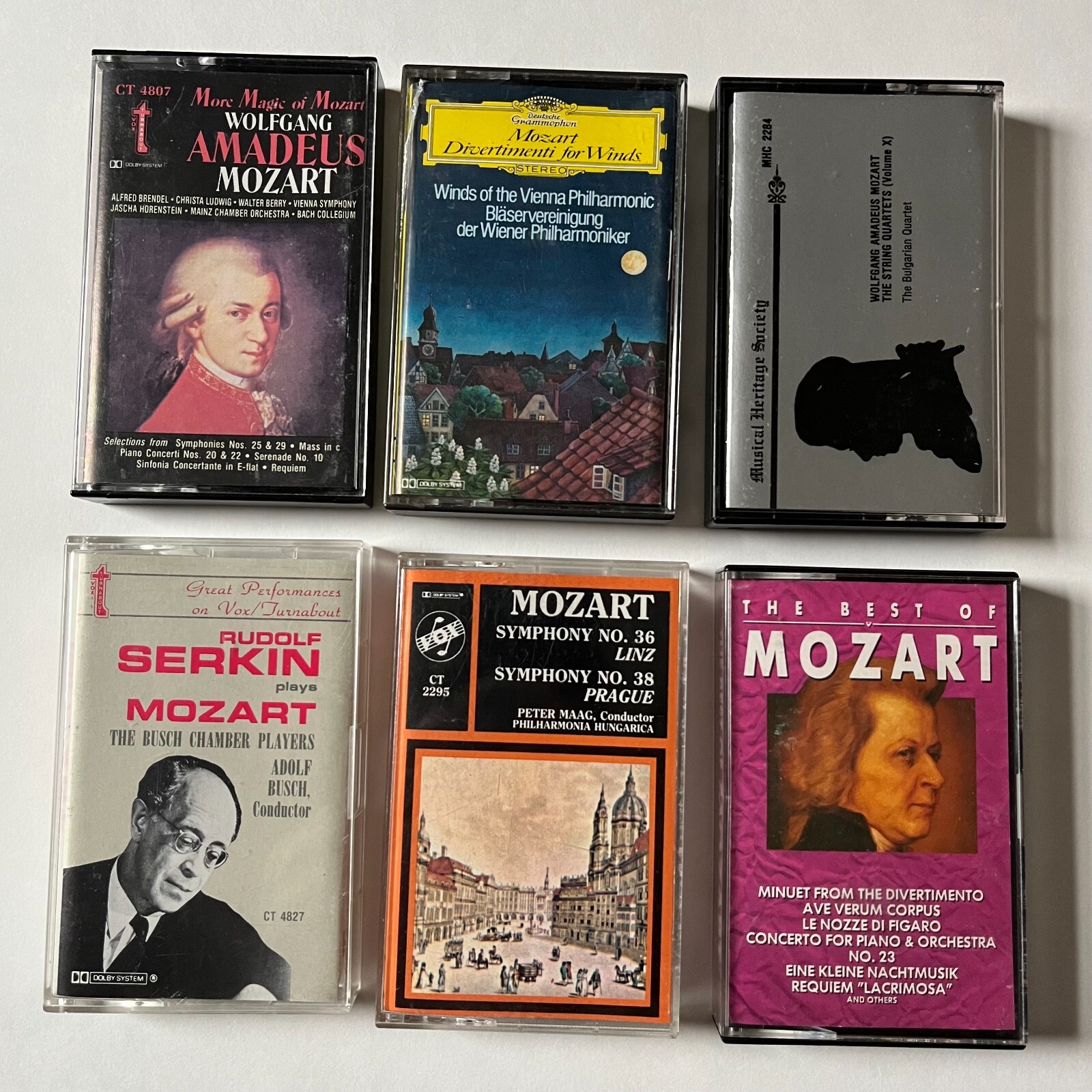 Lot of 6 MOZART Classical Music Cassette Tapes ~ ALL PLAY TESTED ...