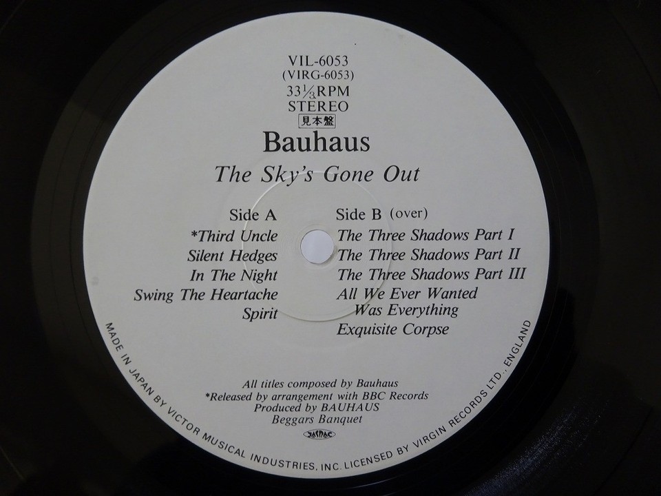 Bauhaus The Sky's Gone Out Virgin VIL-6053 Japan Promo VINYL LP OBI ...