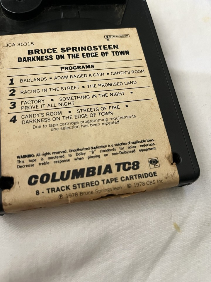 Bruce Springsteen , Darkness On The Edge Of Town , 8 Track Tape 1978 | eBay