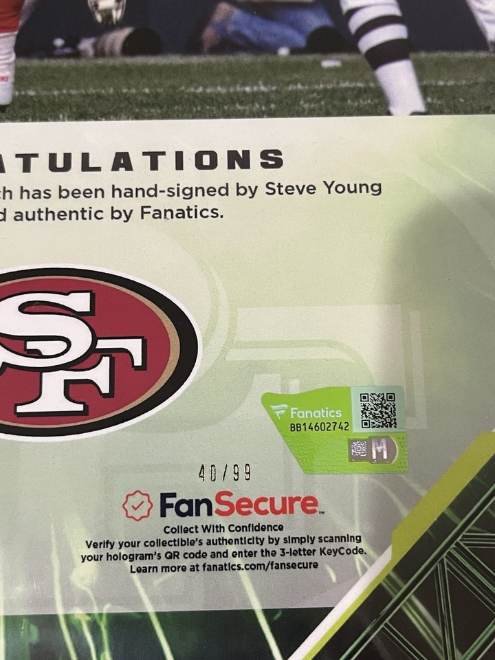 Steve Young 49ers Auto 2025 Fanatics Under Wraps Emanate GREEN /99 🔥 🔥 ...