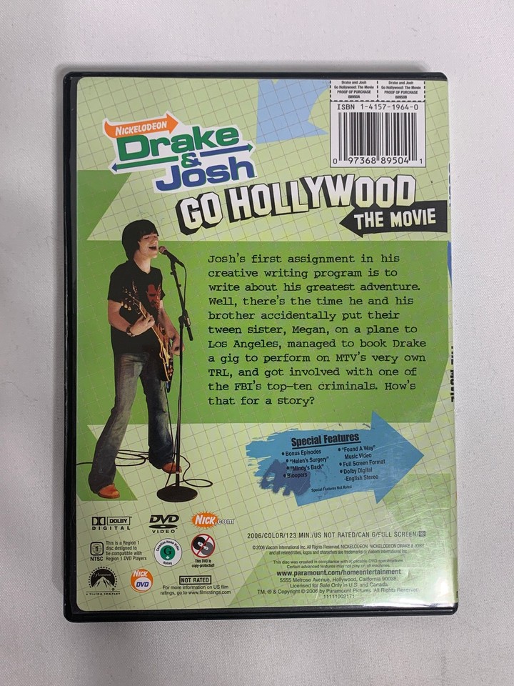 Drake & Josh Go Hollywood The Movie (DVD, 2006) Rare Nickelodeon OOP ...
