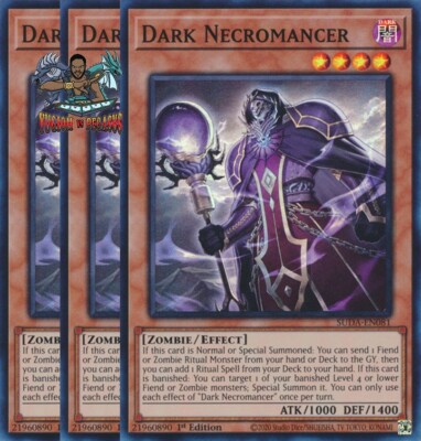 Yugioh! 3x Dark Necromancer SUDA-EN081 Super Rare 1st Ed NM | eBay