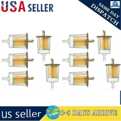 10X 3/8" Fuel Line Clear Plastic Fuel Filters Universal Motorcycle ...