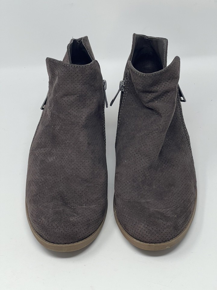 Universal Thread Goods Co BROWN Microsuede Suede Zip Side Booties SZ 11 ...