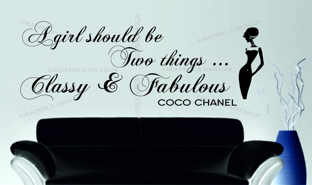 Coco Chanel Wall Decal Quote Wall Sticker Fashion L'élégance, C'est