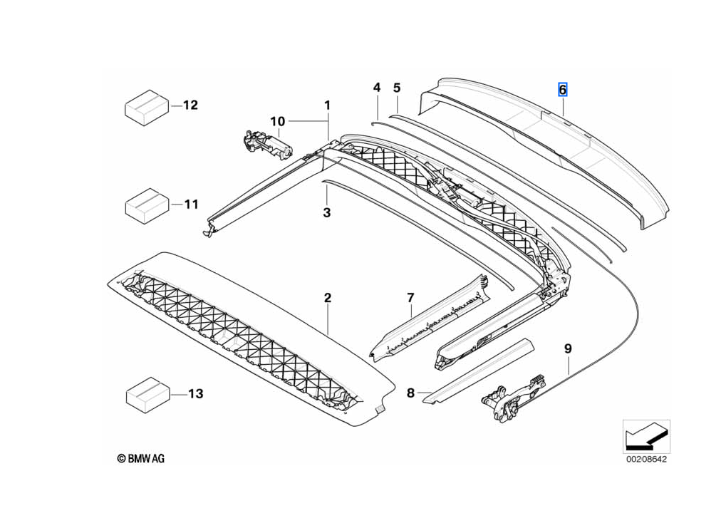 MINI Cooper S R57 2011 RHD Convertible Roof Top Trim Cover Panel ...