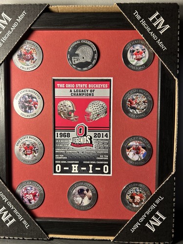 Ohio State Buckeyes Coins Set 10 With Collecting Frame Legends Scarlet ...