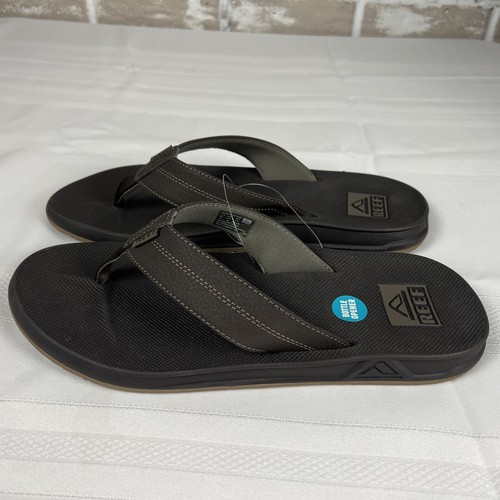 Reef Element TQT Sandals Brown Thong Flip Flop Bottle Opener Men's Size ...