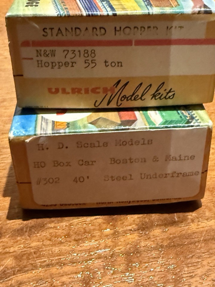 LOT OF 2 - Ulrich Model Kit Built HO Trains BOX Flat Car Kit UNKNOWN ...