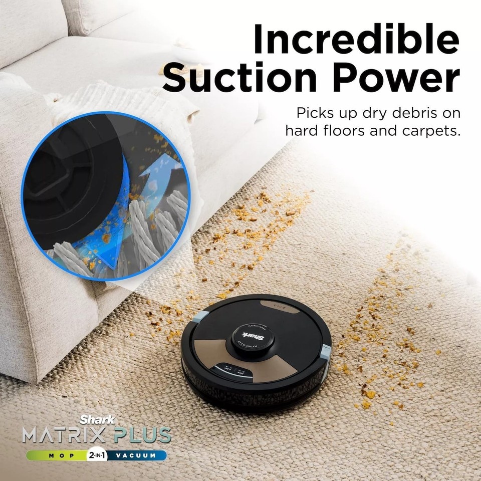 Shark Matrix Plus 2-in-1 Robot Vacuum & Sonic Mop, Home Mapping, HEPA ...