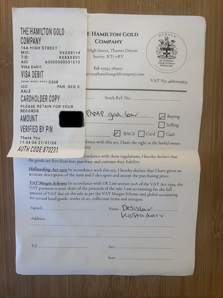 PAMP Fortuna Gold Bar 2.5g Comes With Receipt From London Gold Company ...