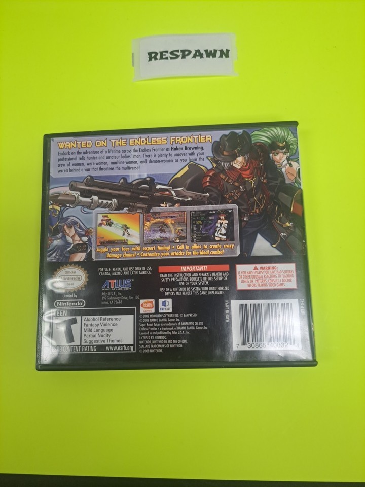 Super Robot Taisen OG Saga: Endless Frontier Nintendo DS Case Only NO ...