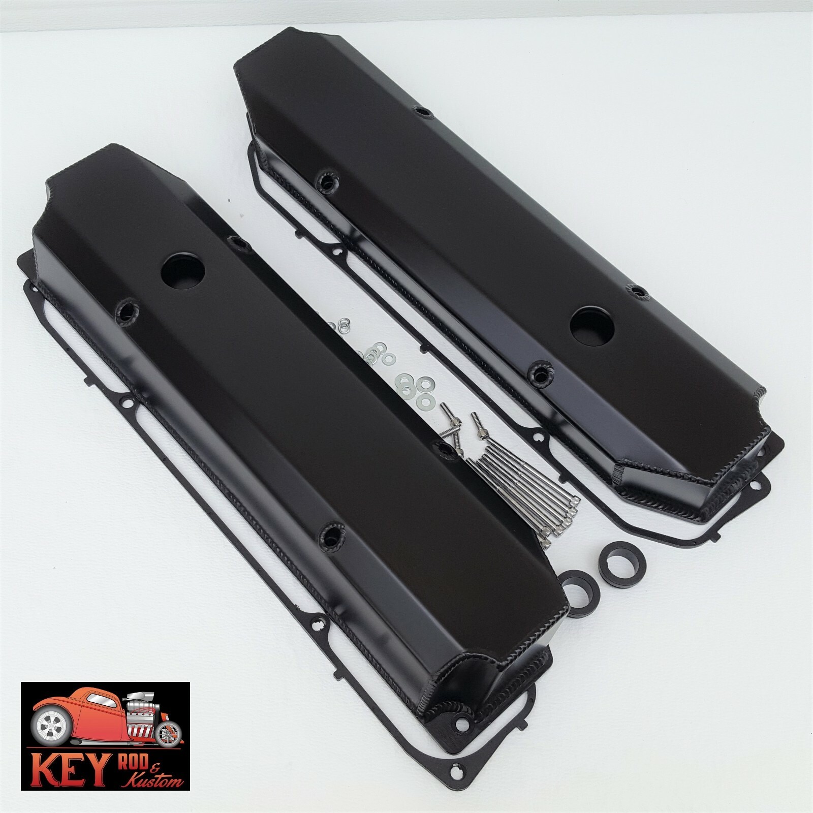 Fits Big Block Mopar Black Fabricated Aluminum Valve Covers Dodge 383 ...