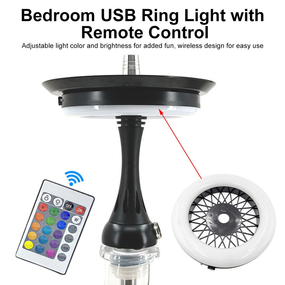 LED Hookah Ring Lamp Magnet Adsorption with Remote Control RGB Hookah ...