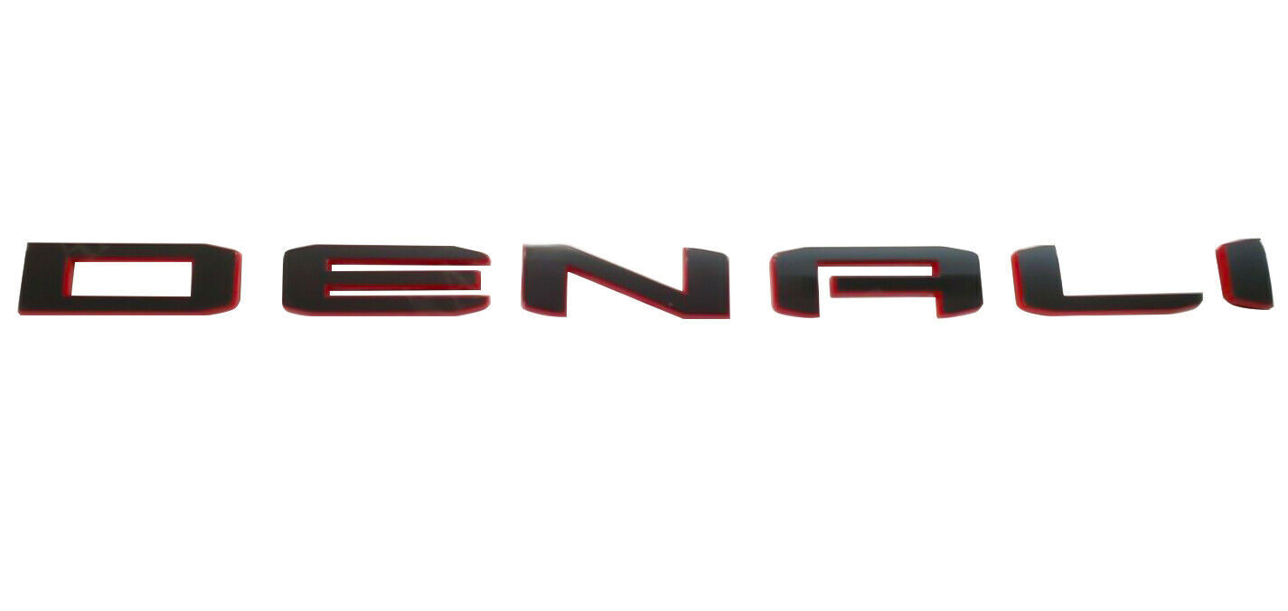 1Pc 2019 - 2021 GMC Sierra Denali Emblem Letter Door Tailgate Badge Red ...