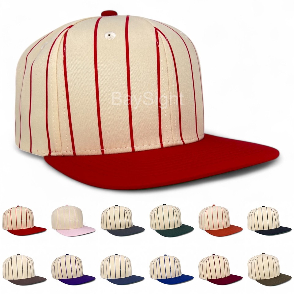 Mens Snapback Hat Adjustable Pro Sport Striped Baseball Ball Cap with ...