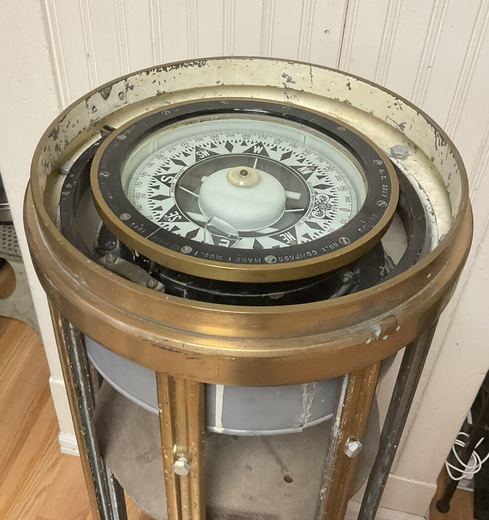 Antique Ship Binnacle Nautical Maritime Compass U.S. Navy Lionel ...