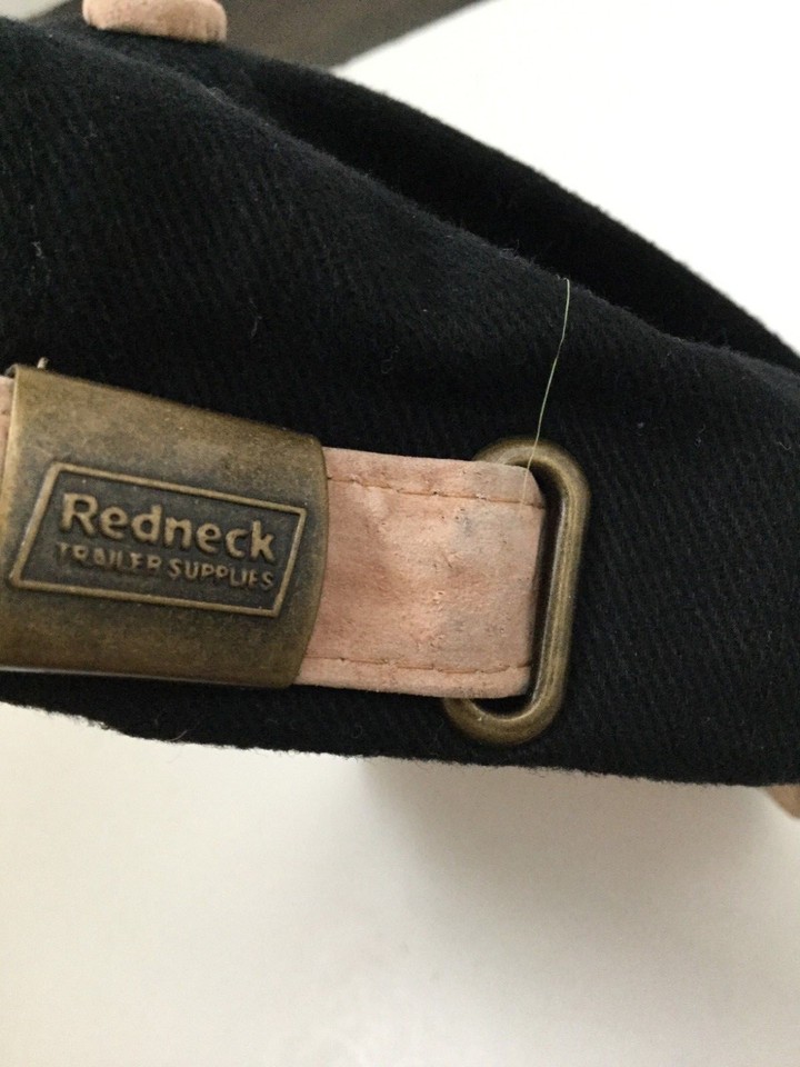 Redneck Trailer Supplies Hat Black Red Tan Suede Bill Strapback New | eBay