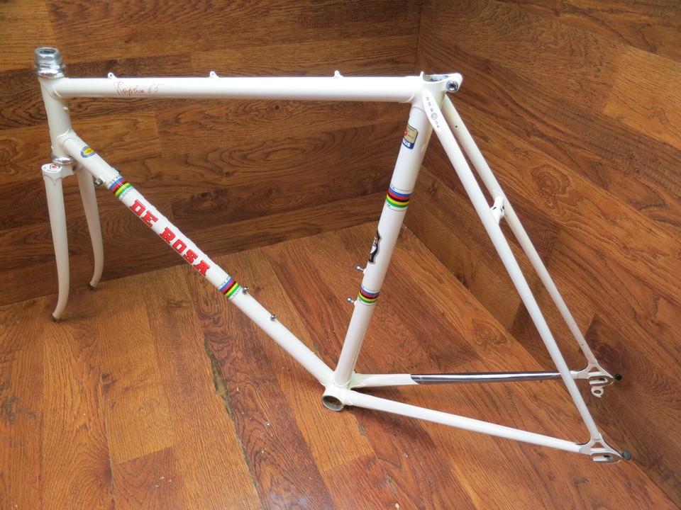 NOS VINTAGE DE ROSA REPLICA 65 LUGGED COLUMBUS STEEL BIKE FRAME SET 54 ...