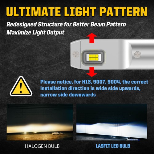 Lasfit 9007 LED Headlight Bulbs Conversion Kit High Low Beam 6000K ...
