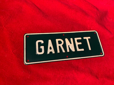 VINTAGE MINI GARNET LICENSE PLATE NAME TAG SIGN BICYCLE MOPED 8” | eBay