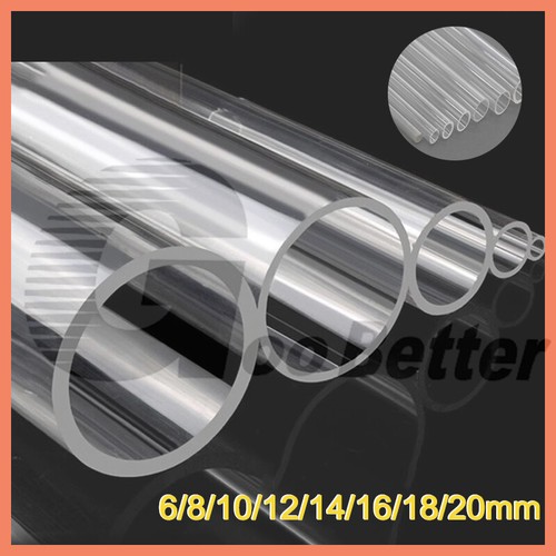 Transparent Plastic Perspex Tube Diameter 8/10/12/14/16/18/20mm Lengths ...