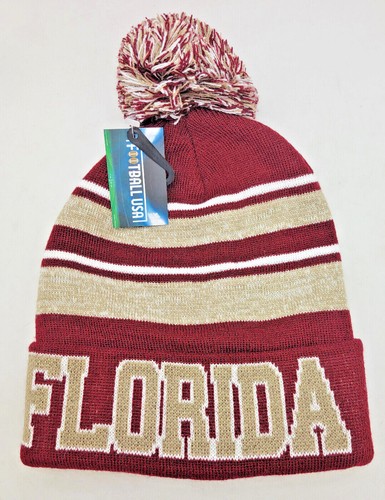 FLORIDA STATE Pom Knit Hat Cuffed/Jacguard | eBay
