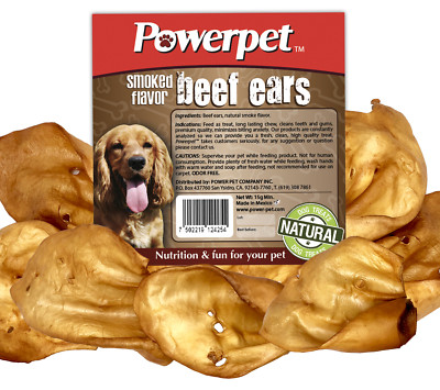 ALL NATURAL Beef SMOKED Cow Ears DOG Treats 25CT- FDA & USDA APPROVED ...