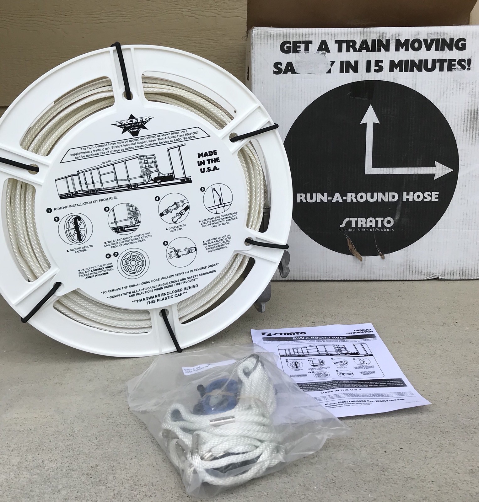 STRATO SR1000 Train Car Run-A-Round 1-1/8" Brake Hose Assembly Kit W ...