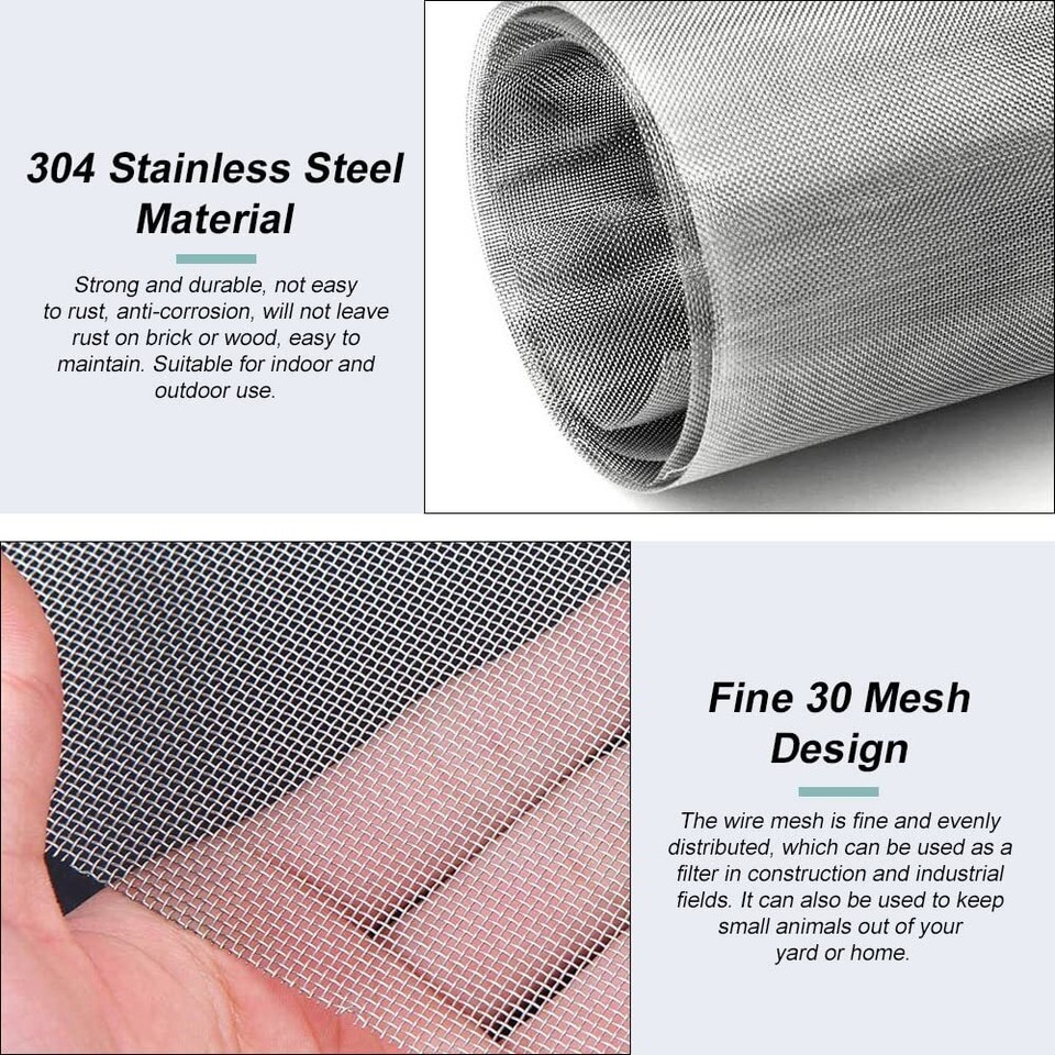 Insect Net Stainless Steel Mesh Sheets Woven Fine Metal Wire Roll ...
