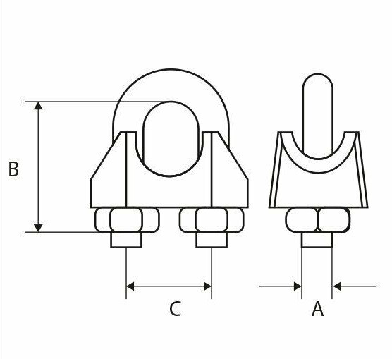 Cable Clamps15/64” (6mm) U-Bolts Stainless Steel Wire Rope Clamps Clips ...