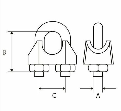 Cable Clamps15/64” (6mm) U-Bolts Stainless Steel Wire Rope Clamps Clips ...